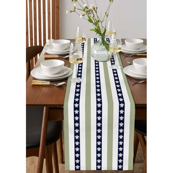 Abstract Turtle Texture Stripes Table Runner 13x36in Non-Slip Cotton ...
