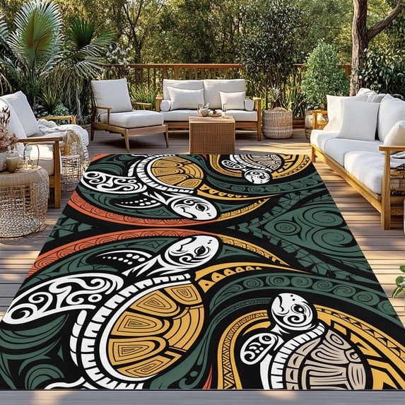 Abstract Turtles Indoor Outdoor Rugs 4x6 Ft, Hawaii Turtles Animals ...