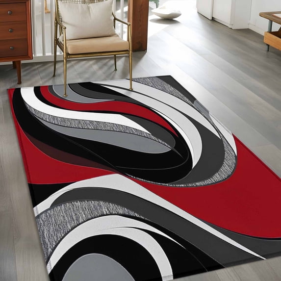 Abstract Twist Art 3x5 Rug for Bedroom Foot of Bed Small Living Room ...