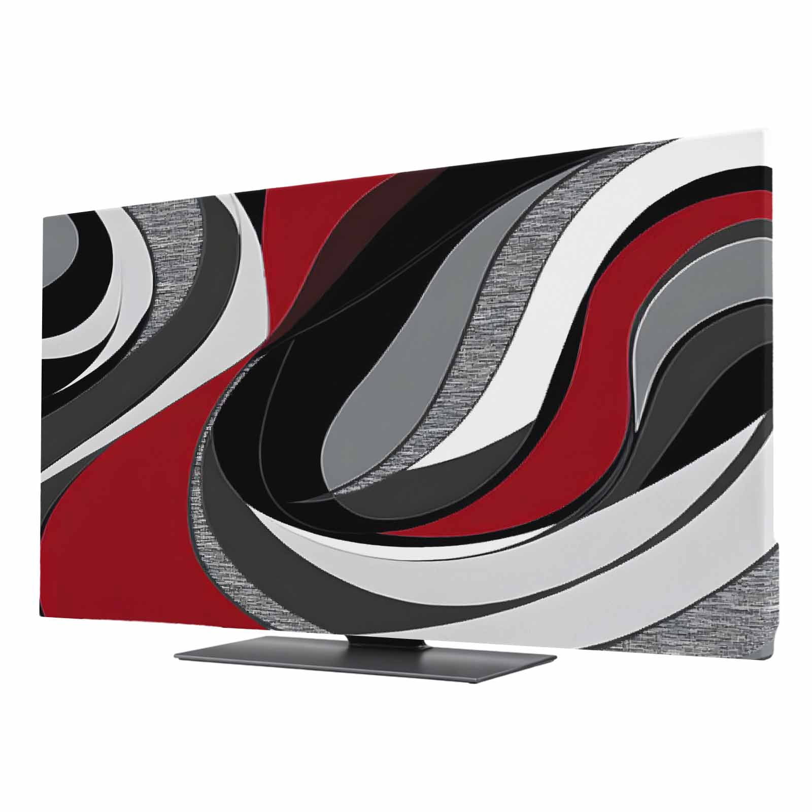Abstract Twist Art TV Dust Cover 43 Inch, Black and Red Classic Match ...