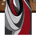 Abstract Twist Art Table Runner 72 Inches Long, Black and Red Classic ...