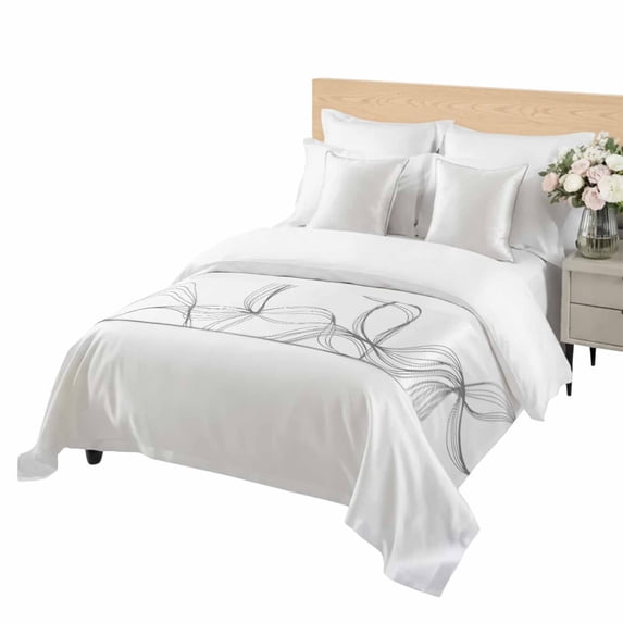 Abstract Twisted LineStripe Bed Runner Cal King Size Wave Black Line ...