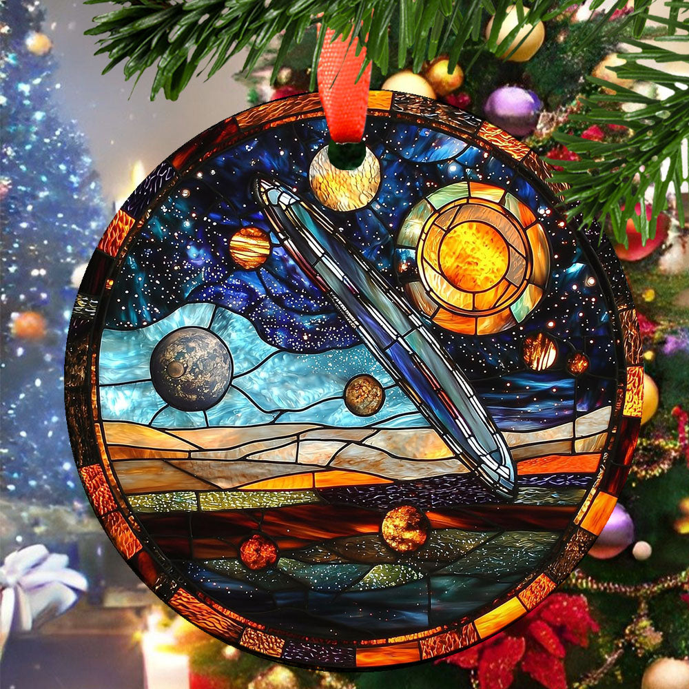 Abstract Universe Planet Christmas Ornament, Ceramic/Acrylic Ornament ...