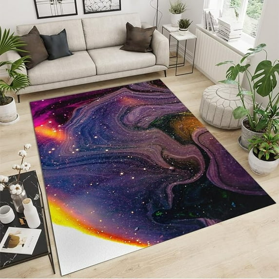 Abstract Universe Starry Sky Area Rug,Universe Indoor Non Slip Kids ...