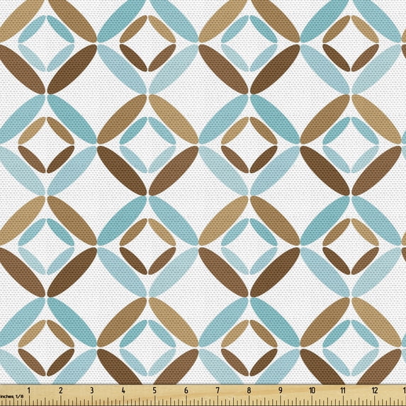 Ambesonne Abstract Fabric by the Yard Upholstery, Geometric Shapes, 1 ...