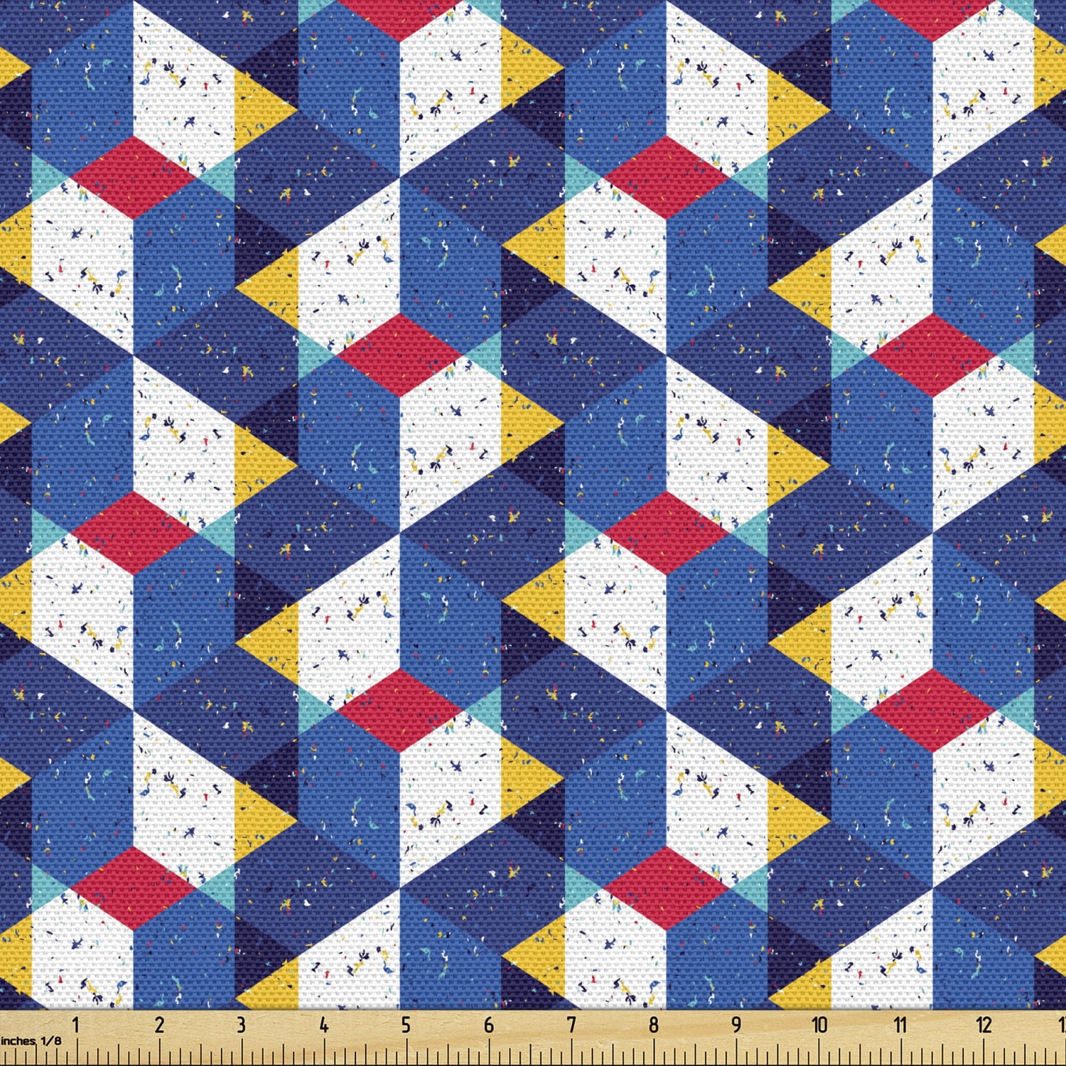 Abstract Upholstery Fabric by the Yard, Grunge Style Design of ...