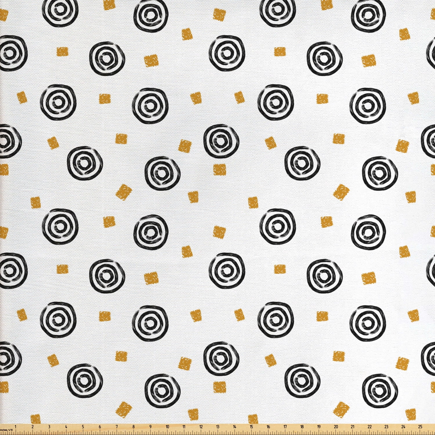 Abstract Upholstery Fabric by the Yard, Hand Drawn Circles with ...