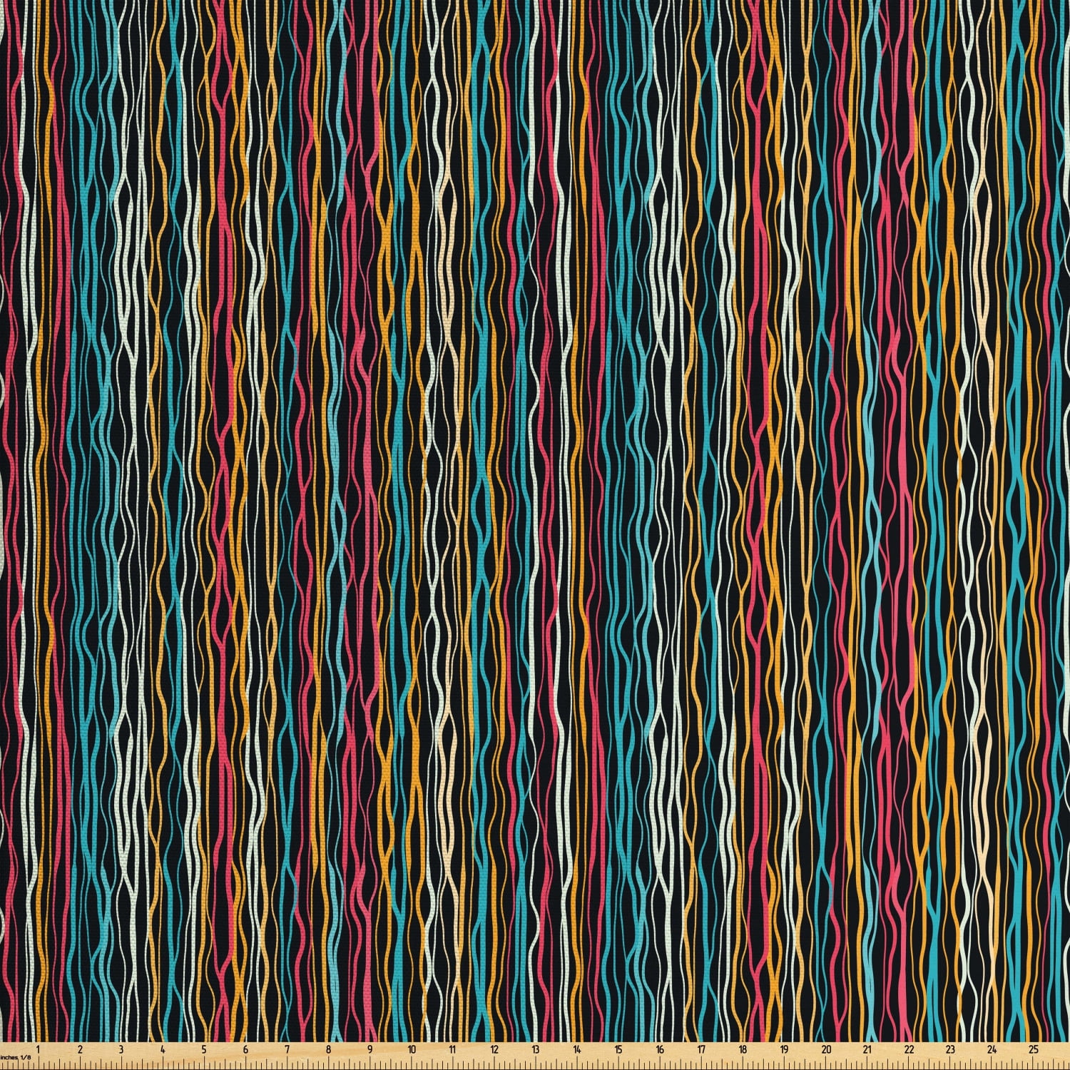 Ambesonne Abstract Fabric by the Yard Upholstery, Modern Art Rainbow ...