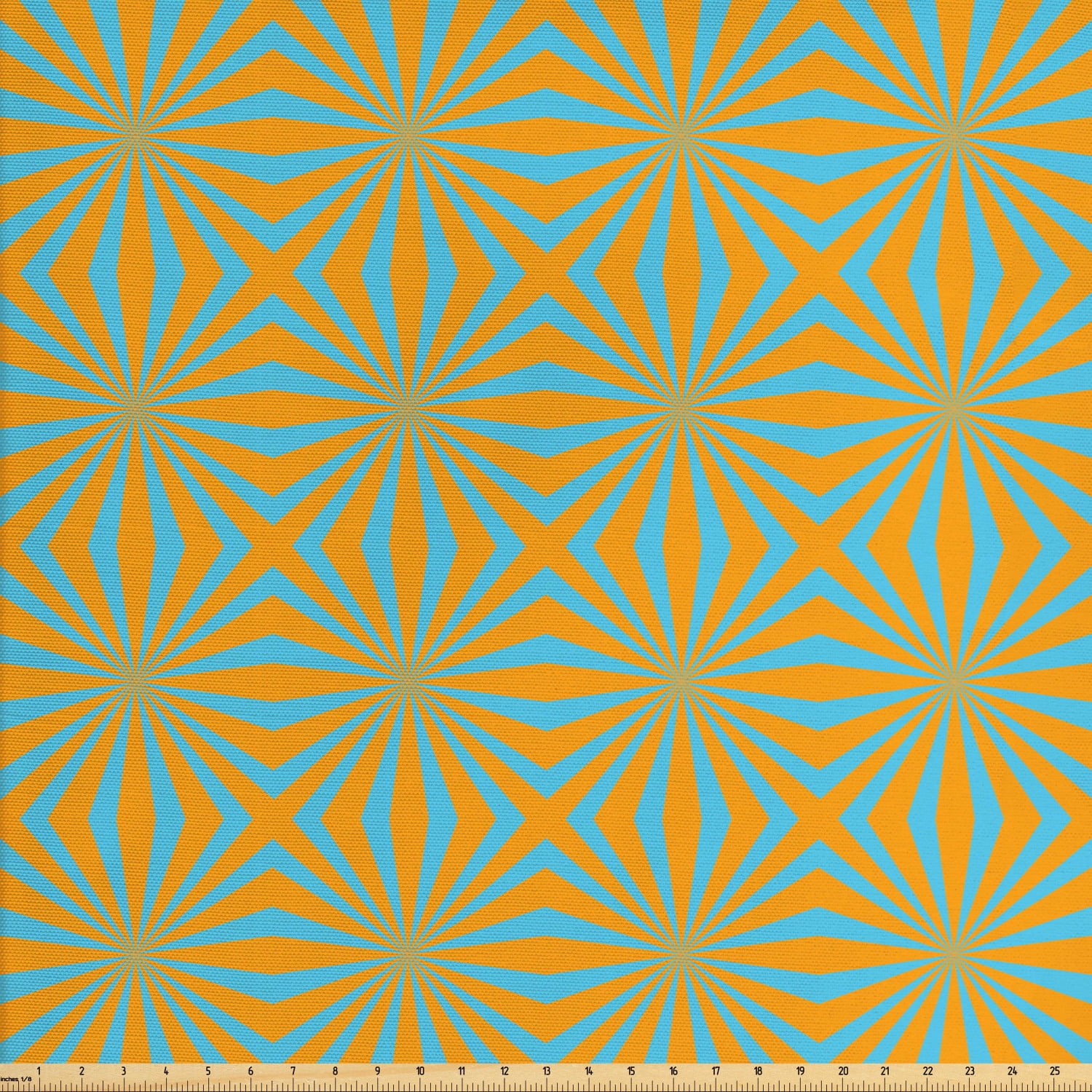Ambesonne Abstract Fabric by the Yard Upholstery, Blue Orange Illusion ...