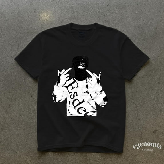 Abstract Urban Street Art Graphic Tee, High-Contrast Silhouette ...