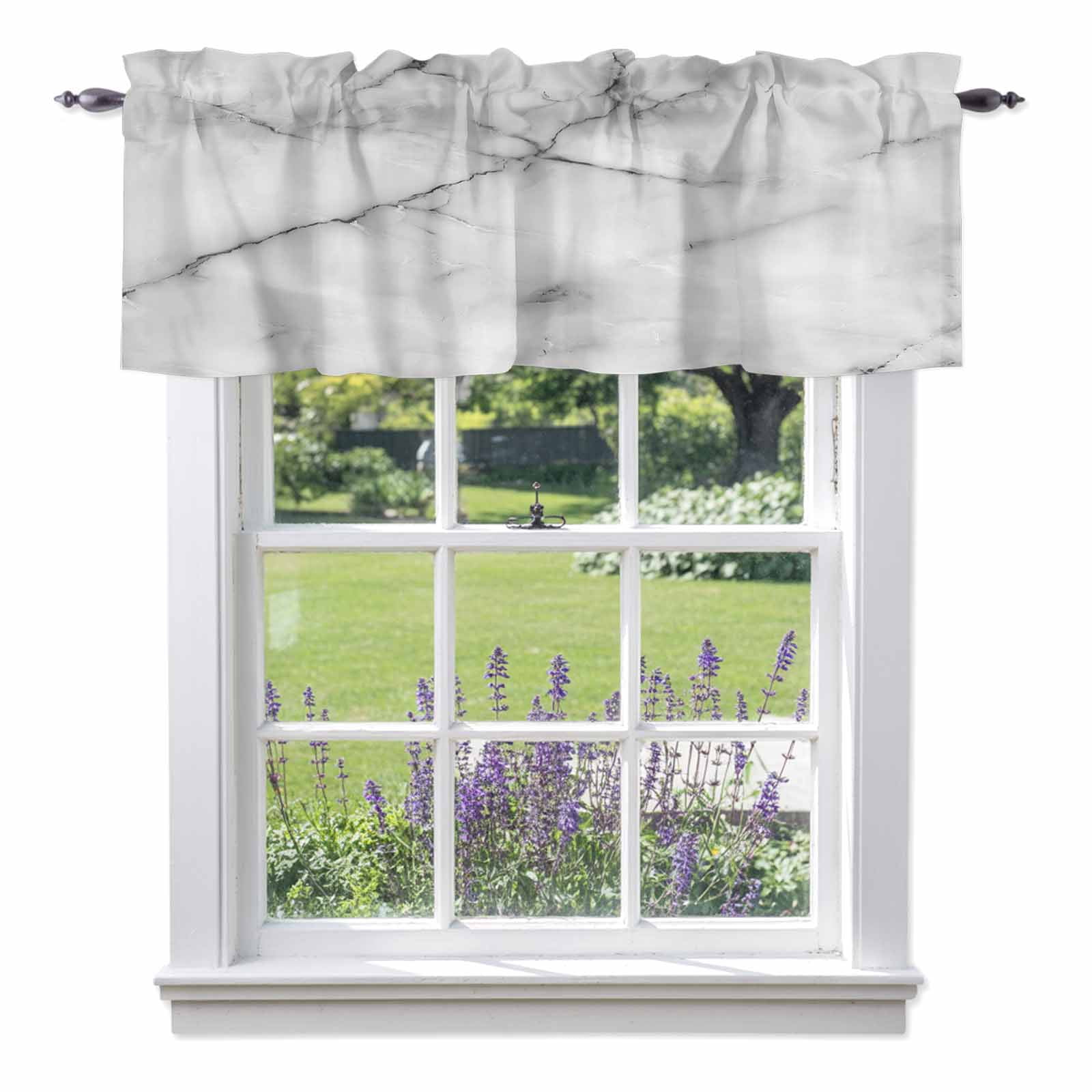 Abstract Valances for Windows, Grey Marble Texture Black Crack Lines ...