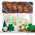 Abstract Valances for Windows, Swirling Shape Brown Gold Red Marble ...