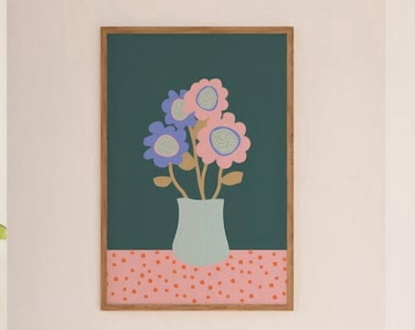Abstract Vase Poster Teal Bathroom Art Colourful Retro Wall Art Kitchen ...