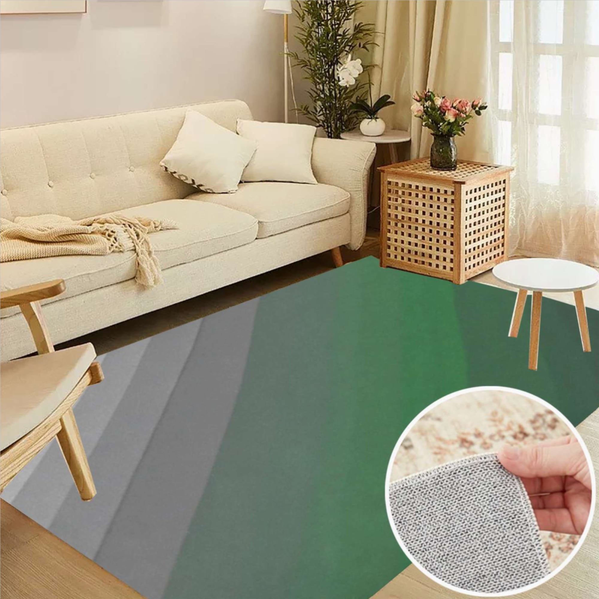 Abstract Vector Green Grey Vertical Stripes Soft Large Area Rugs ...