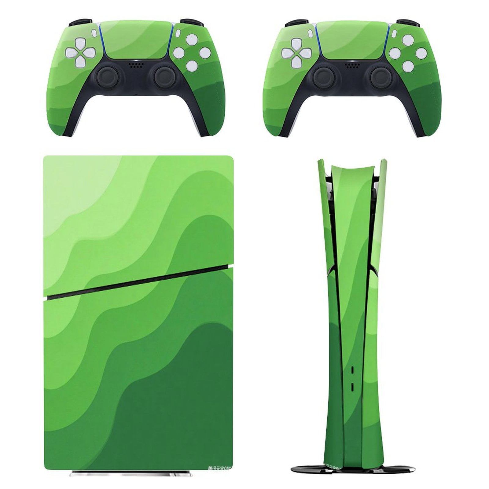 Abstract Vector Green Wave PS5/PS5 Slim Digital Disc Skin Sticker For ...