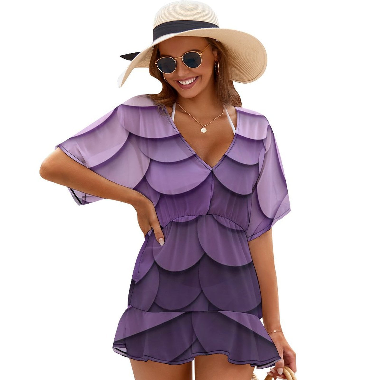 Abstract Vector Purple Disc Cover Ups Dresses Women Summer Dress ...