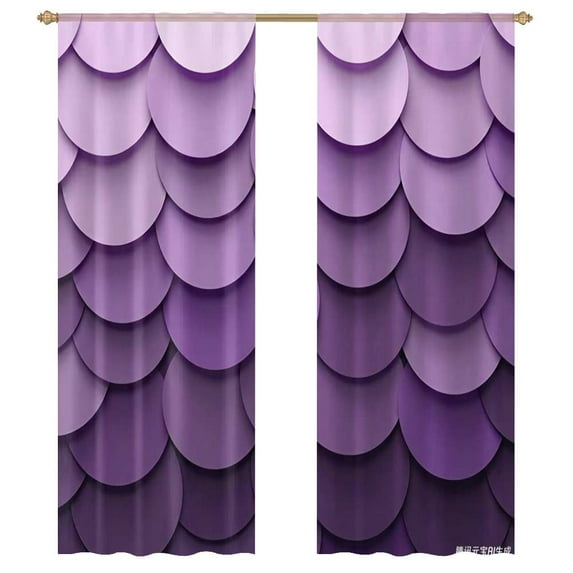 Abstract Vector Purple Disc Sheer Voile Curtain Window Tulle Curtains ...