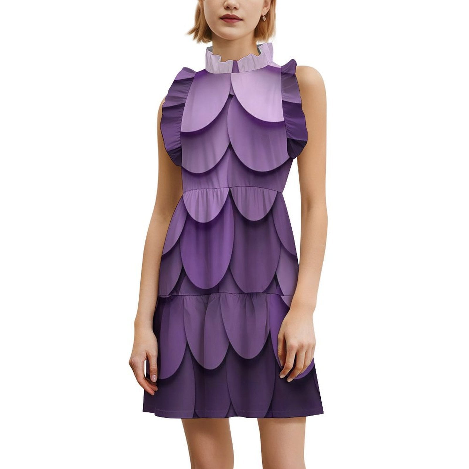 Abstract Vector Purple Disc Women's Fashion Casual Dress Summer Stand ...