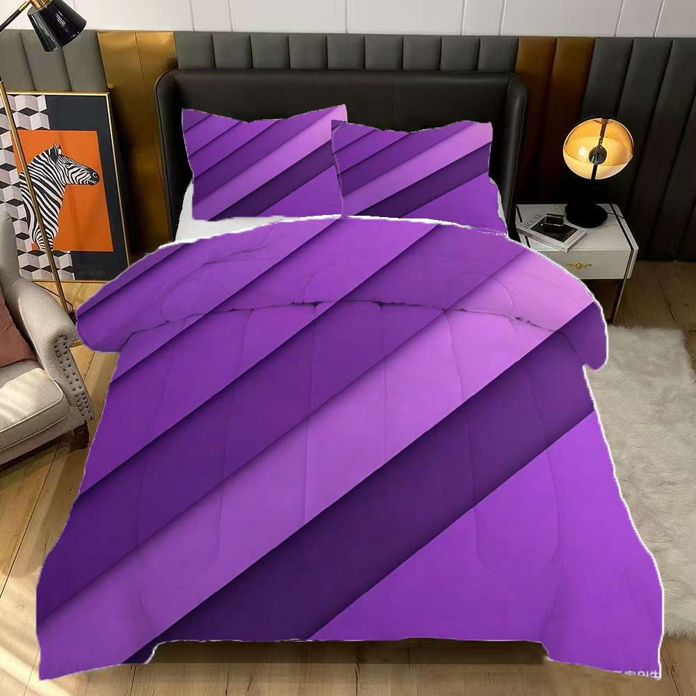 Abstract Vector Purple Vertical Stripes Comforter Set King Size Bedding ...
