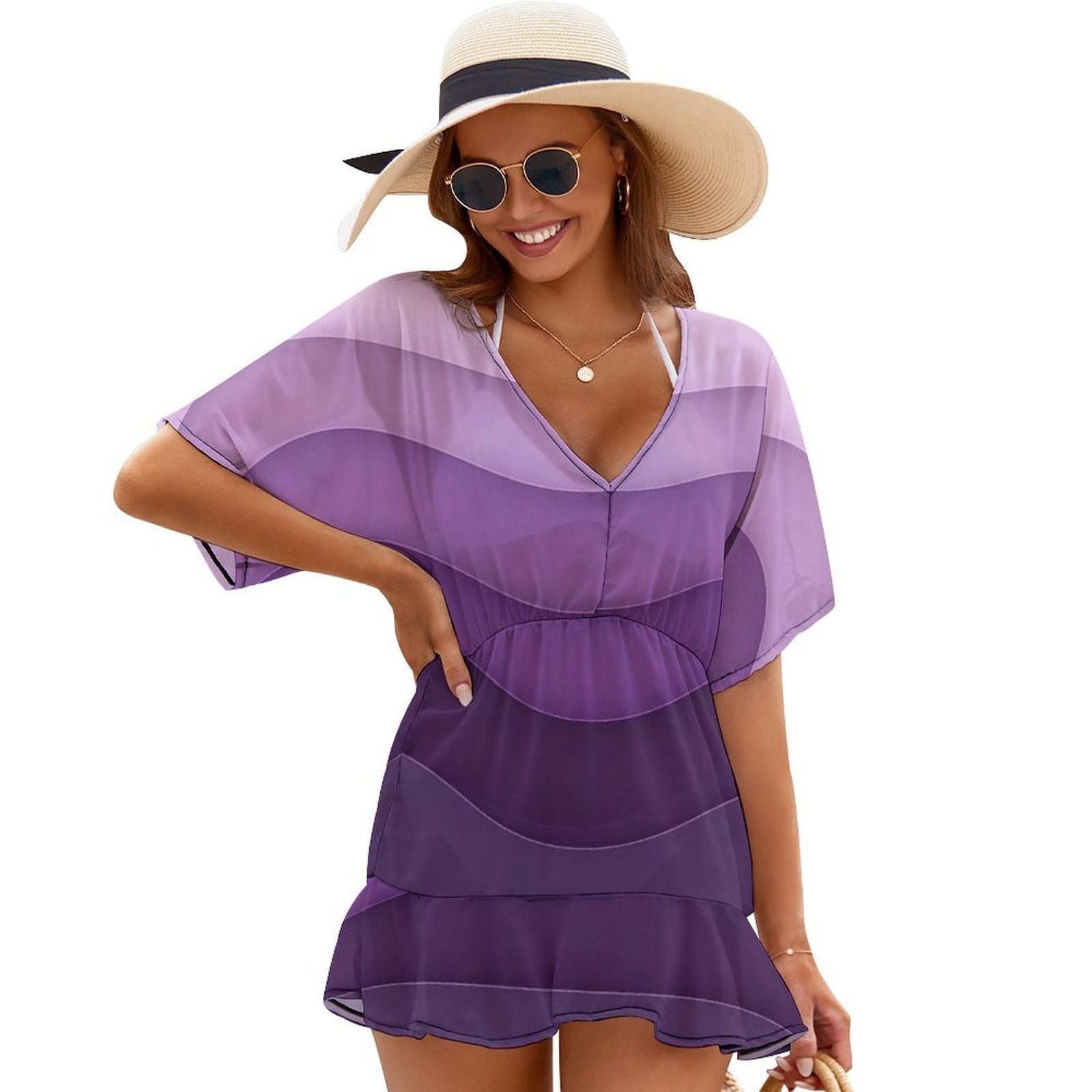 Abstract Vector Purple Water Wave Background Cover Ups Dresses Women ...