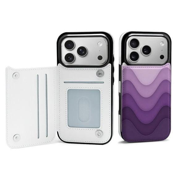 Abstract Vector Purple Water Wave Background Leather Wallet Case for ...