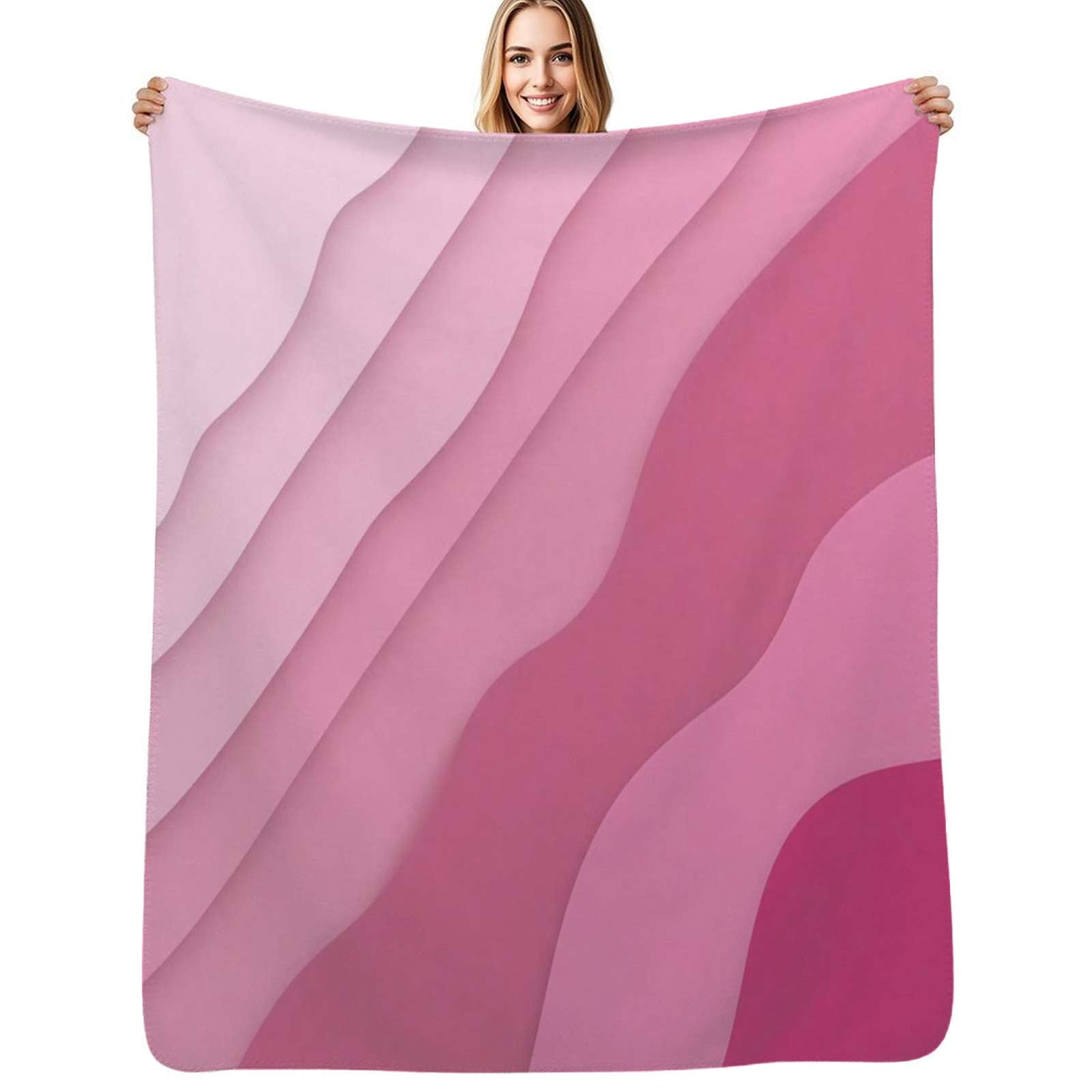 Abstract Vector pink wave Flannel Blankets Soft Throw Blanket Winter ...