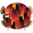 Abstract Vertical Blocks Round Tablecloth 55-60 Inch Round Fitted Table ...