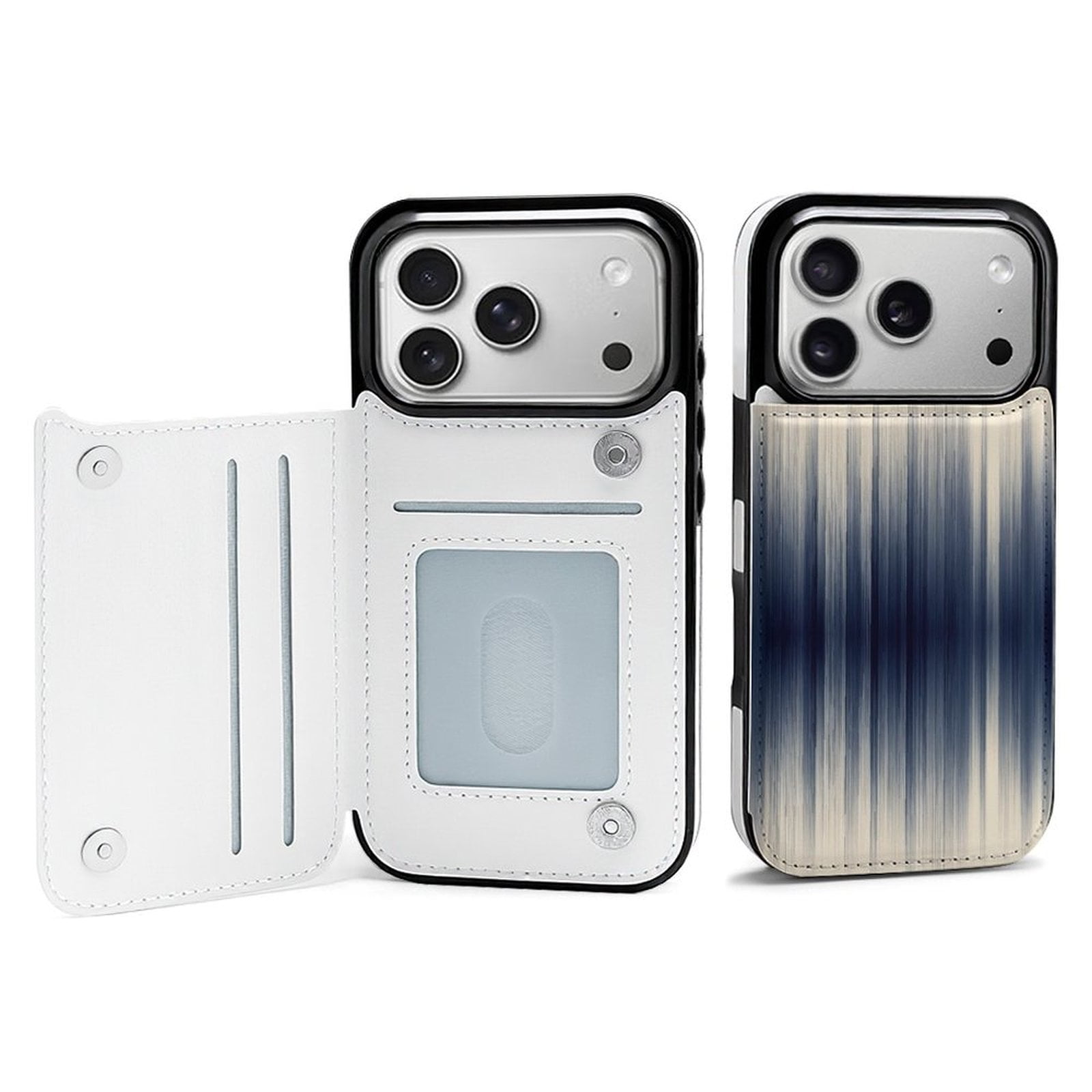 Abstract Vertical Blurry Lines Leather Wallet Case for iPhone 17 Wallet Case Card Holder Flip ...