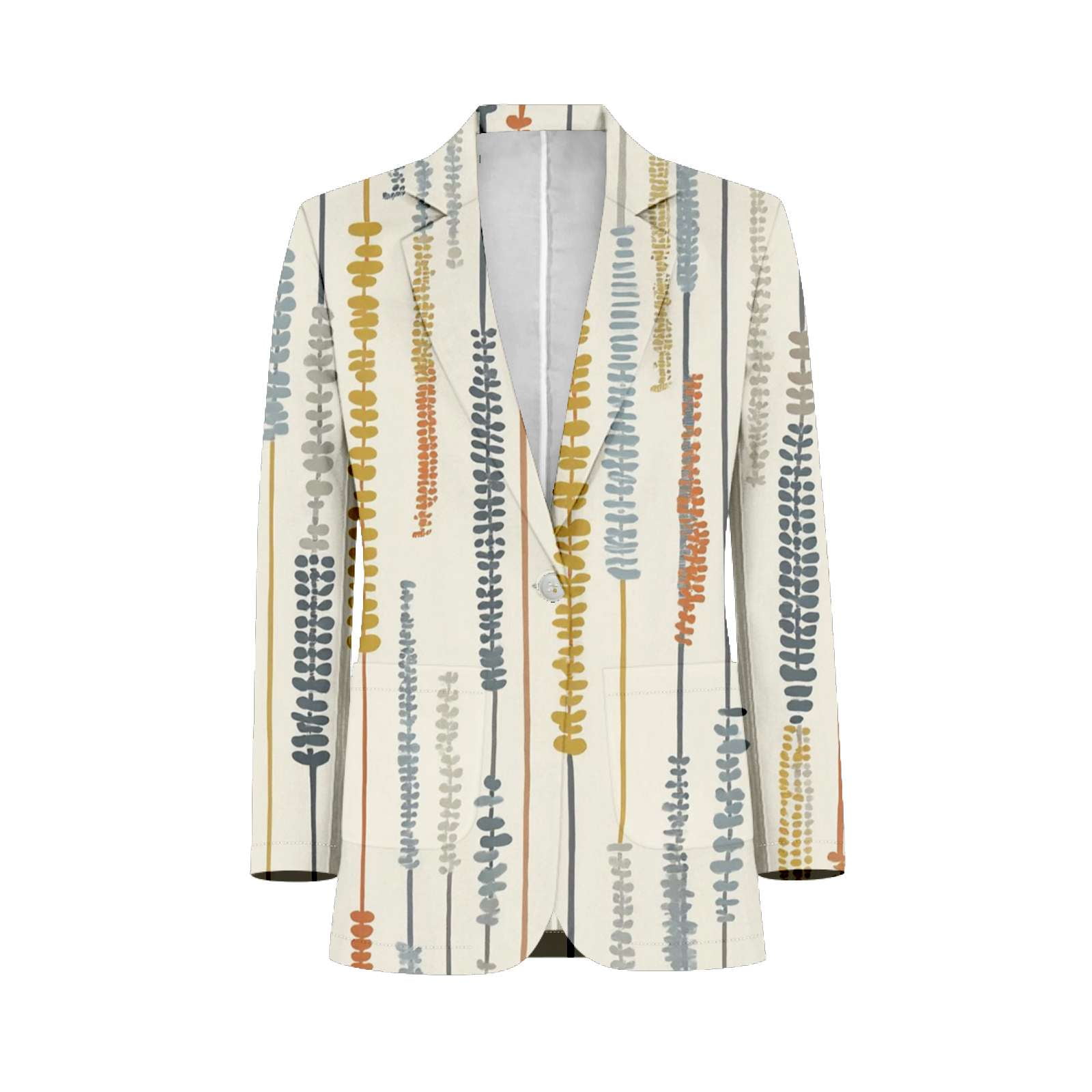Abstract Vertical Plant Pattern Mens Suits Shawl Collar Slim Fit Suit ...
