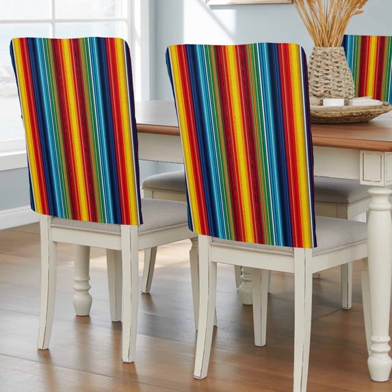 Abstract Vertical Striped Chair Back Covers, Colorful Rainbow Stripes ...