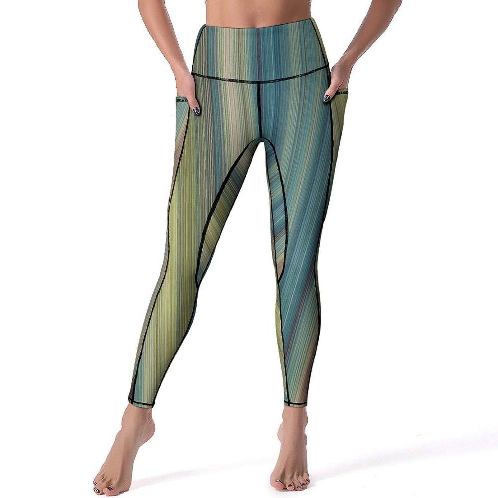 Abstract Vertical Stripes Pattern Leggings Gym Wear Gym Sportswear ...