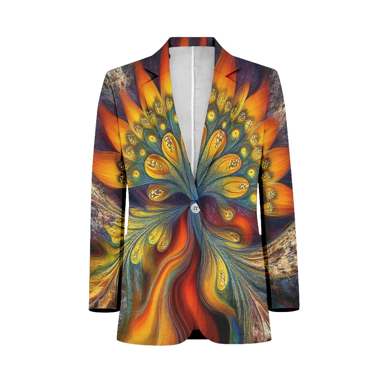 Abstract Vibrant Fractal Artwork Mens Suits Shawl Collar Slim Fit Suit ...