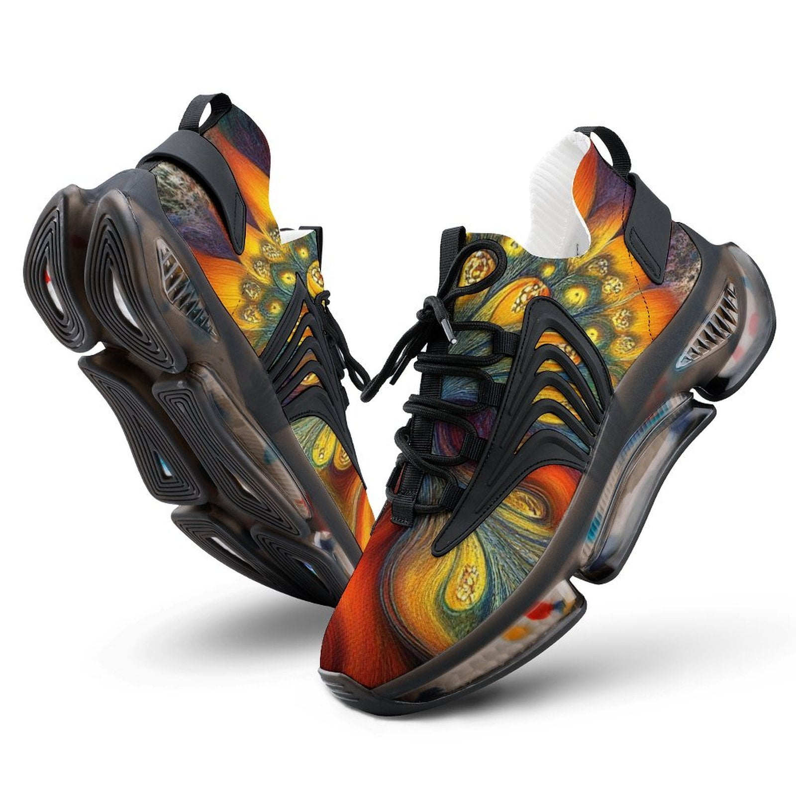 Abstract Vibrant Fractal Artwork Walking Shoes for Men Woman ...