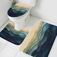 Abstract Vintage Mountain Bathroom Rugs Set Green Navy Texture Nature ...