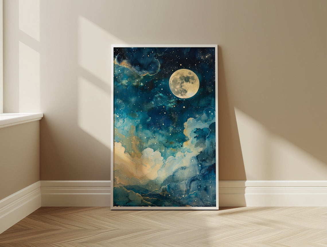 Abstract Vintage Of Stars Celestial Poster Gothic Wall Art Dark ...