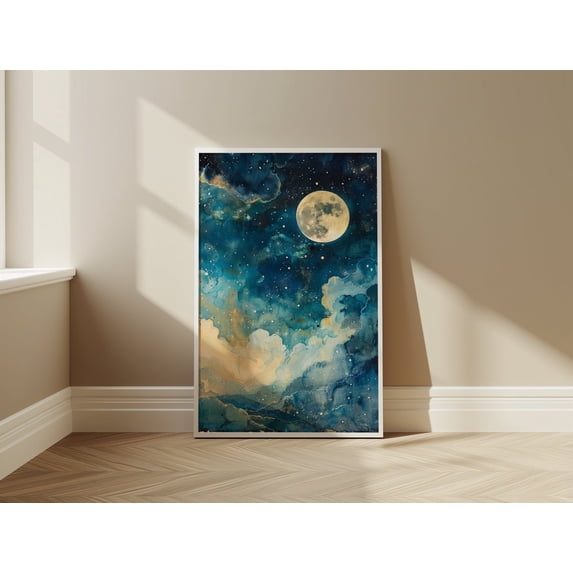 Abstract Vintage Of Stars Celestial Poster Gothic Wall Art Dark ...