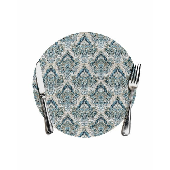 Abstract Vintage Paisley Round Table Placemats 1 pc, Boho Floral ...