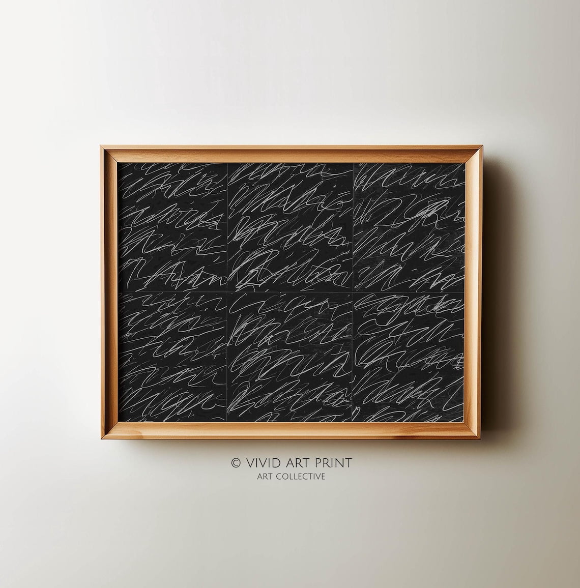 Abstract Vintage Script Wall Art, Black And White Modern Calligraphy ...