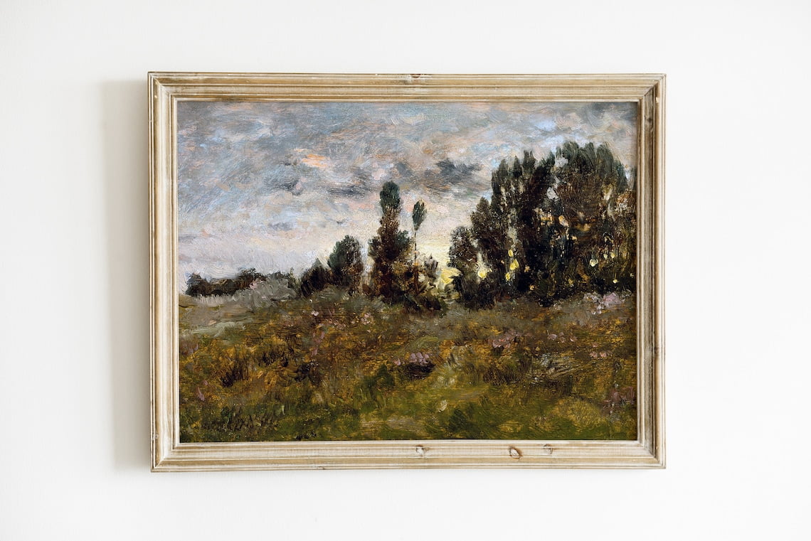 Abstract Vintage Wildflowers Field Spring Meadow Art Country Field ...