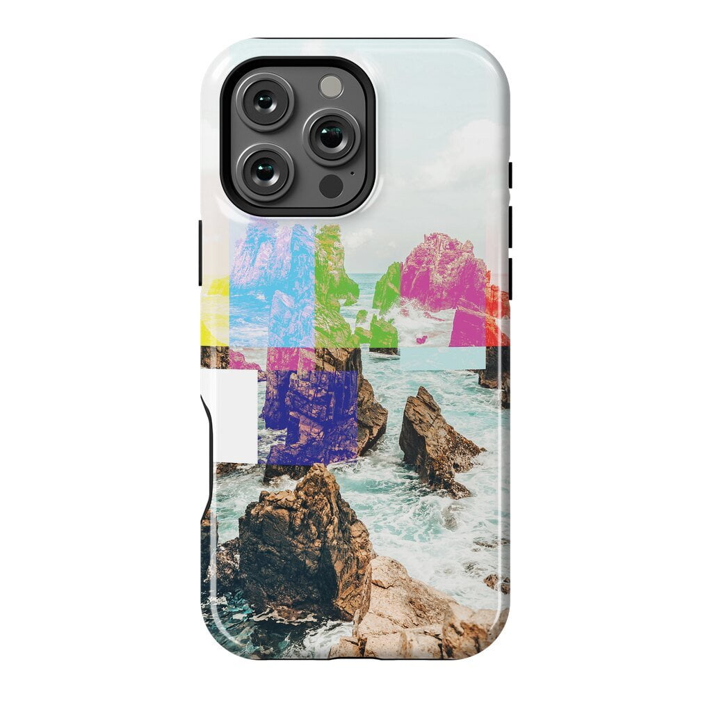 Abstract Virtual Sky Glitch Retro Tech Art iPhone Case 17 16 15 14 13 ...
