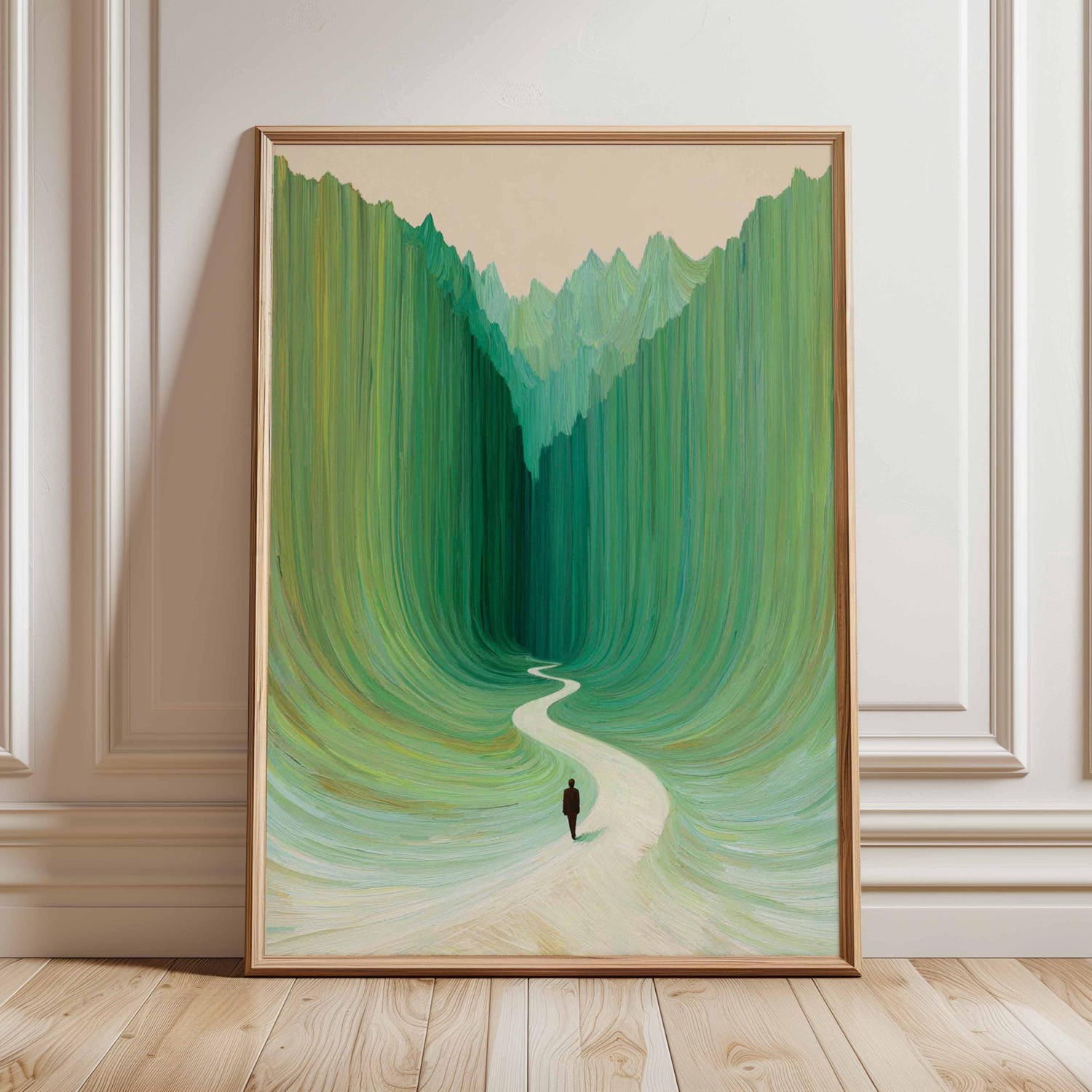 Abstract Wall Art, Green Landscape Poster, Modern Nature Print ...