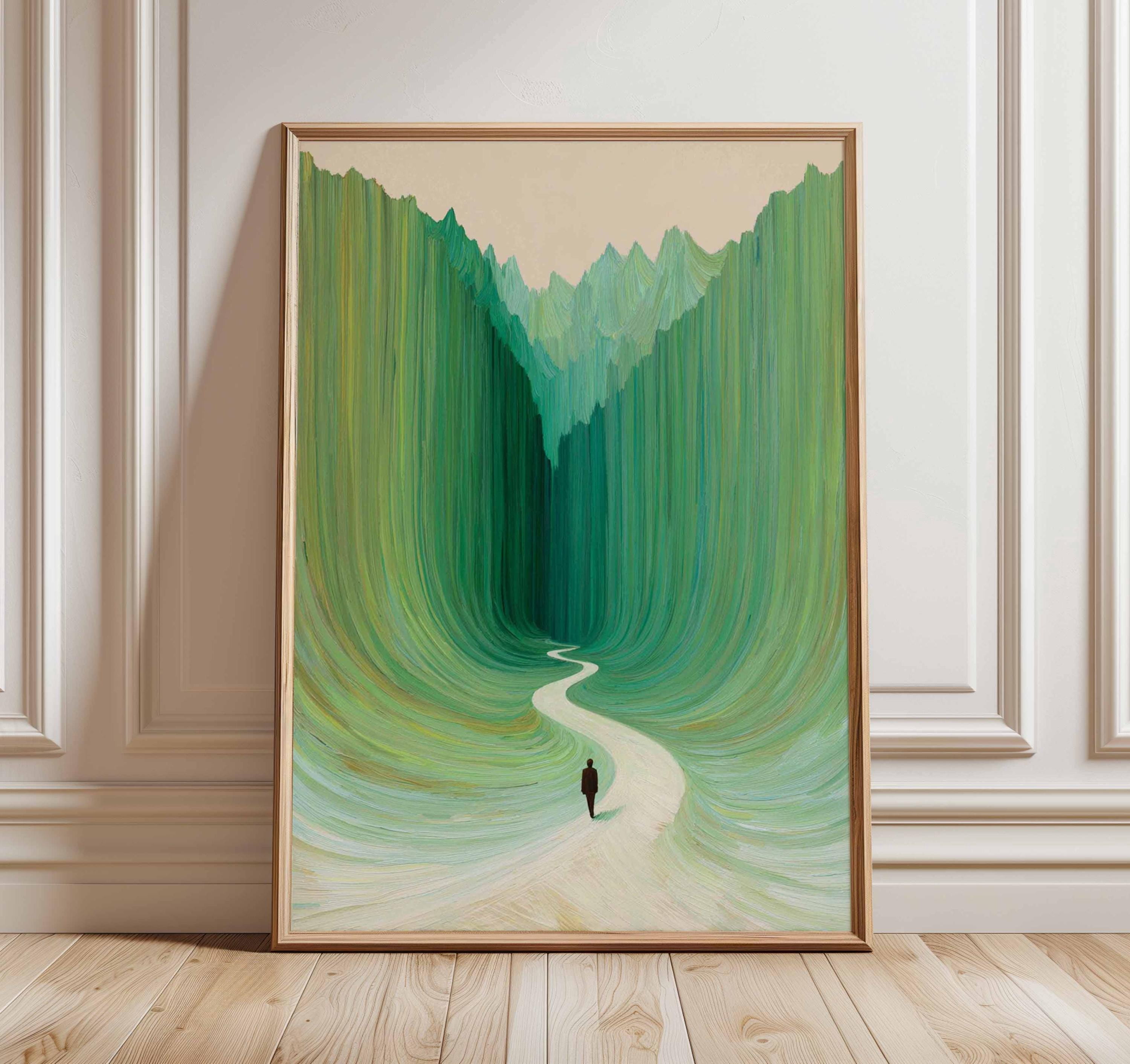 Abstract Wall Art, Green Landscape Poster, Modern Nature Print ...