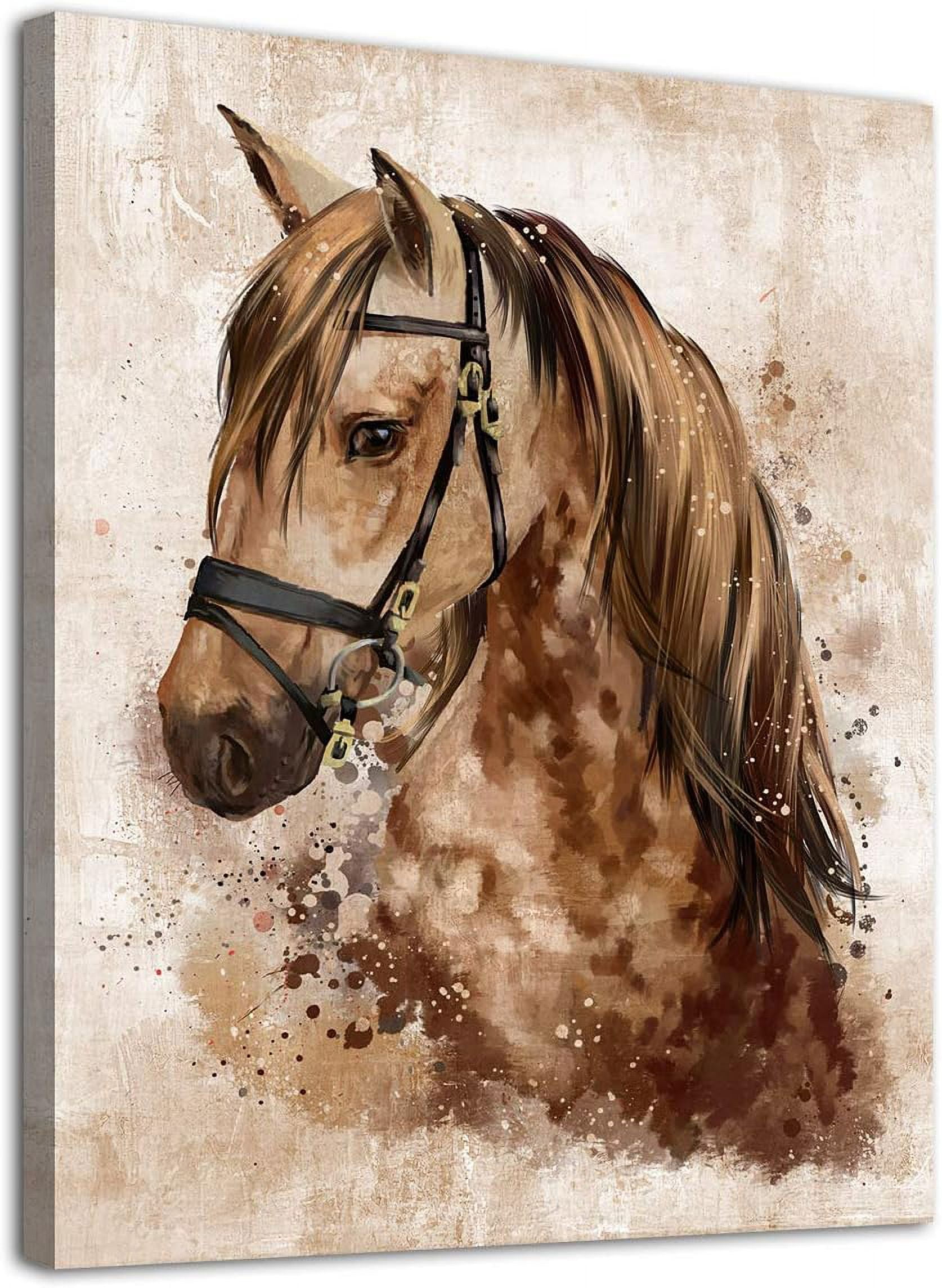 Abstract Wall Art Horse Canvas Pictures Watercolor Painting Prints ...
