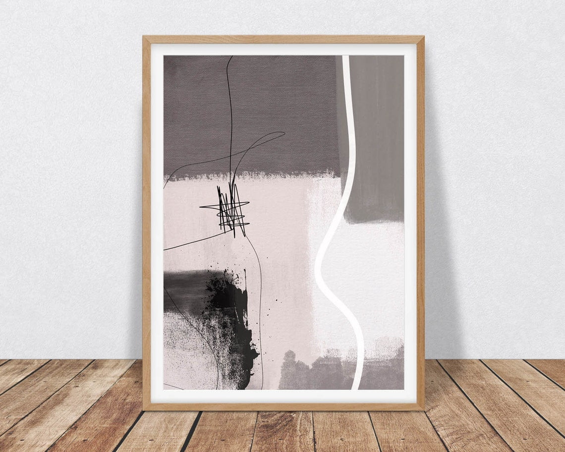Abstract Wall Art In Neutral Tones Wall Art Beige Abstract Art Line Art ...