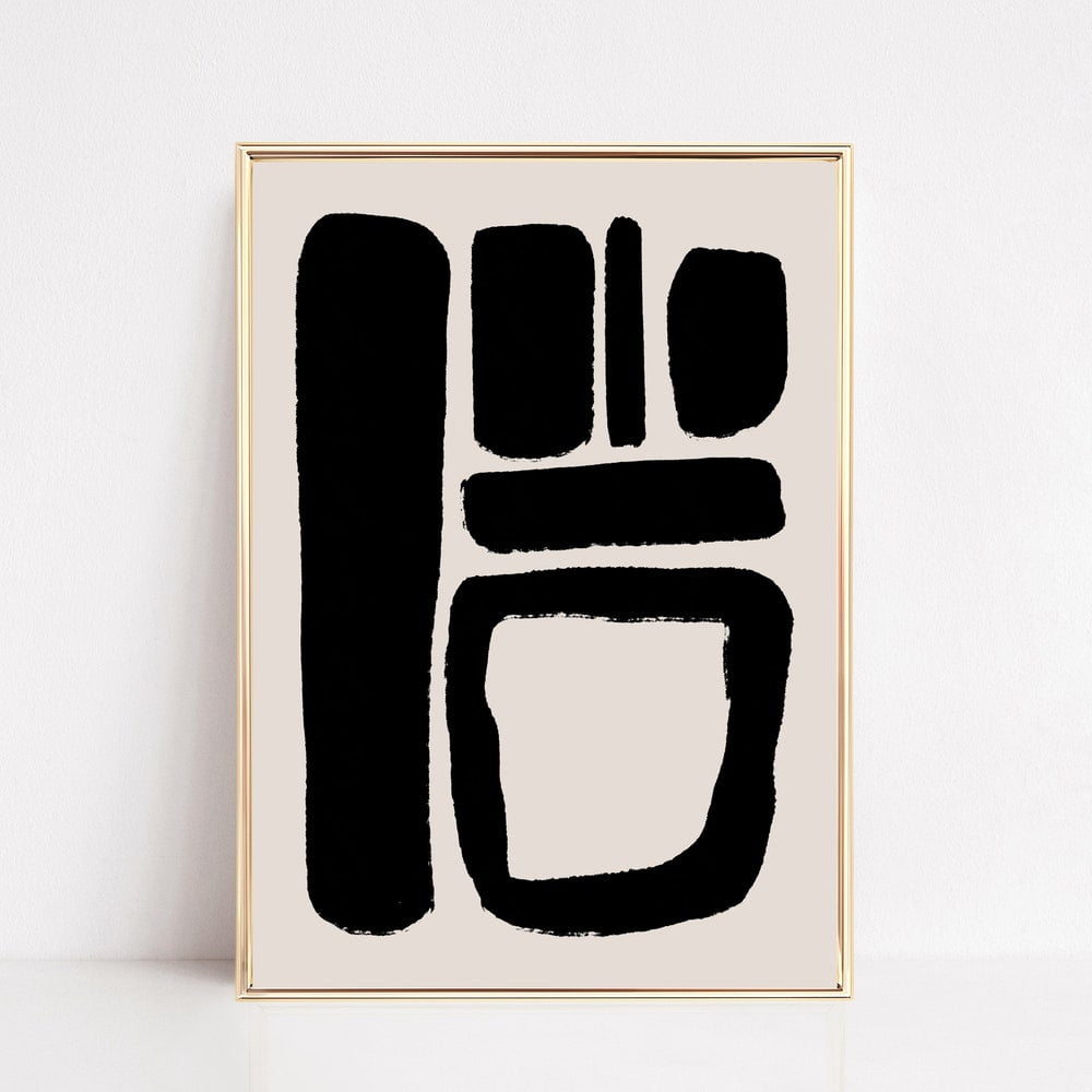 Abstract Wall Art, Neutral Wall Art, Mid Century Modern Print Wall Art ...