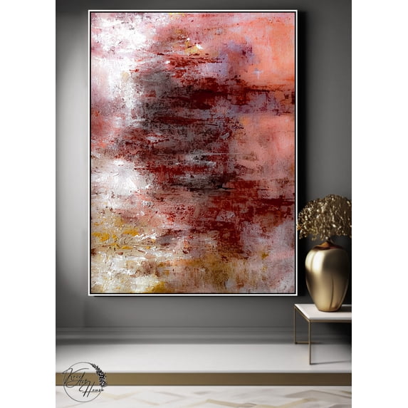 Abstract Wall Art Painting “Ashes of a Rose” Handmade Canvas Home Decor ...