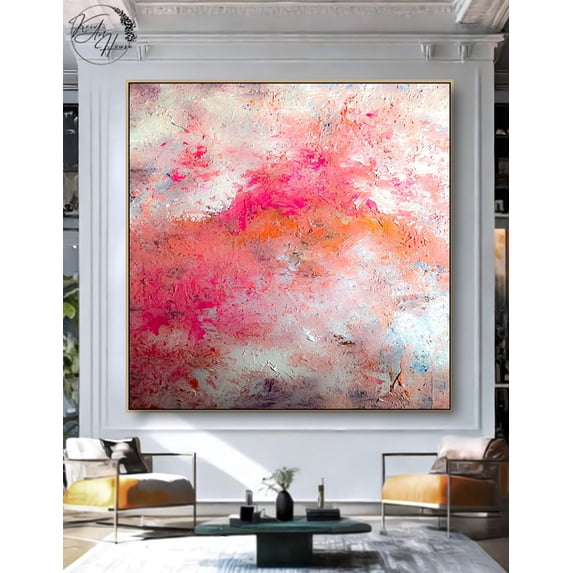 Abstract Wall Art Painting Blush of Light Handmade Modern Canvas Home ...