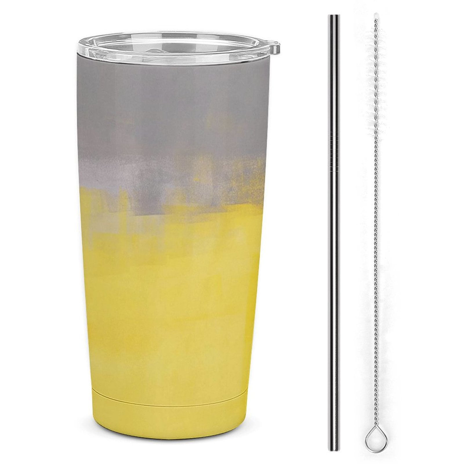 Abstract Wall Color Yellow and Gray 20oz Tumbler with Straw,Insulated ...