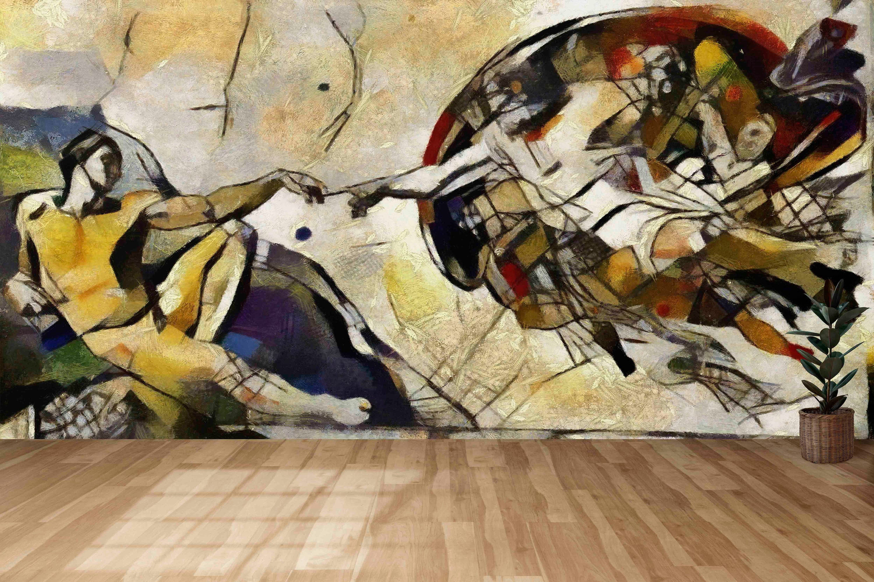 Abstract Wall Painting, Bright Wallpaper, Wallpaper Wall Art, Custom ...