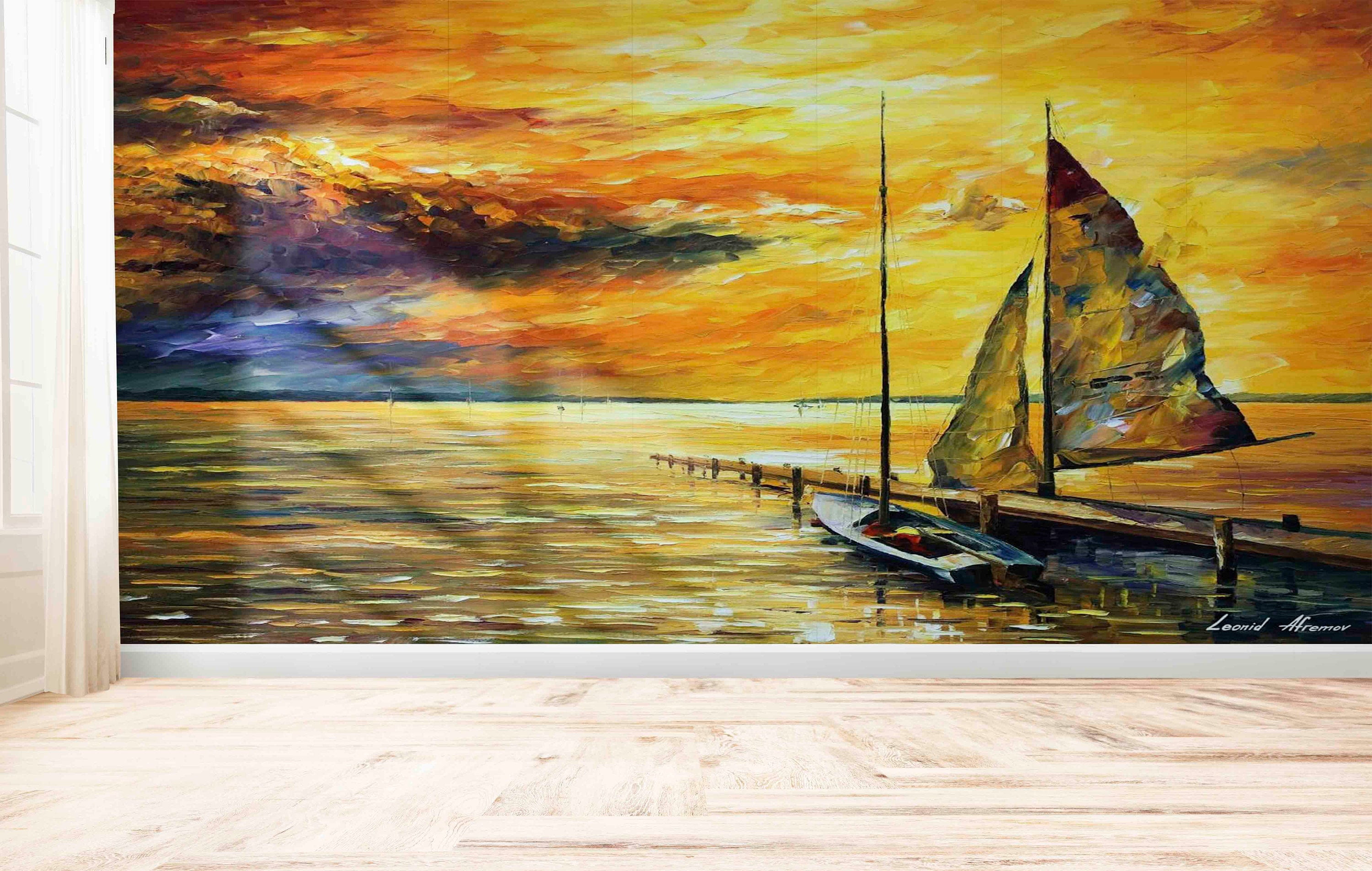 Abstract Wall Painting, Paper Wall Art Nature Wall Mural, 3d Wallpaper ...